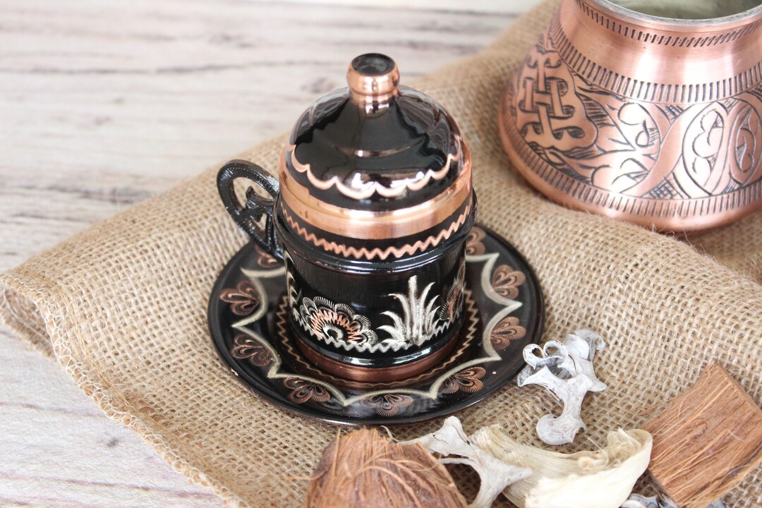 Turkish Coffee Set, Greek Coffee Set, Copper Coffee Pot, Coffee Cup ...