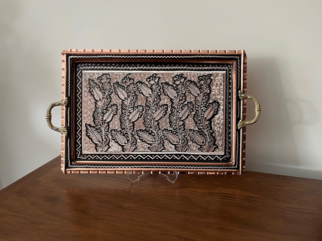 Turkish Copper Tray, Turkish Serving Tray, Copper Serving Tray, Turkish ...