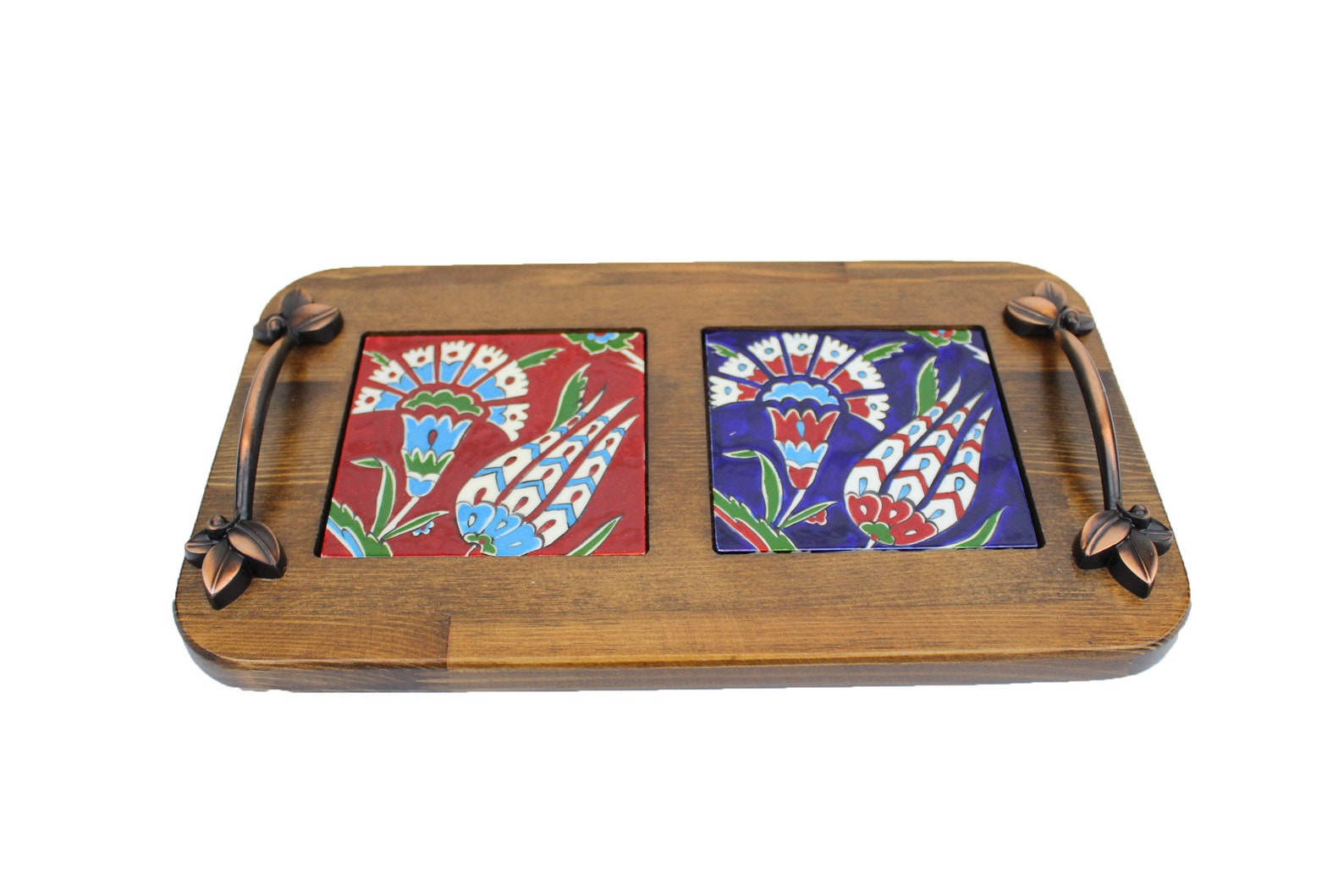 Handmade Wooden Tile Tray Coffee Serving Wood Tray - Etsy