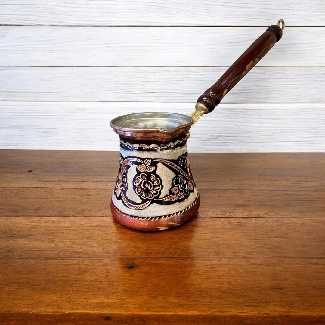 Handmade Copper Turkish Coffee Pot: Traditional Cezve Briki - Etsy