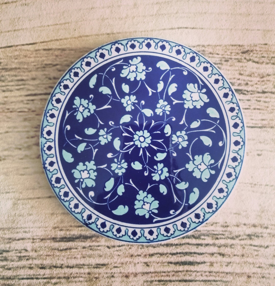 7'' Handmade Ceramic Hot Pad Trivet, Tile Trivet, Ceramic Coaster, Pot ...