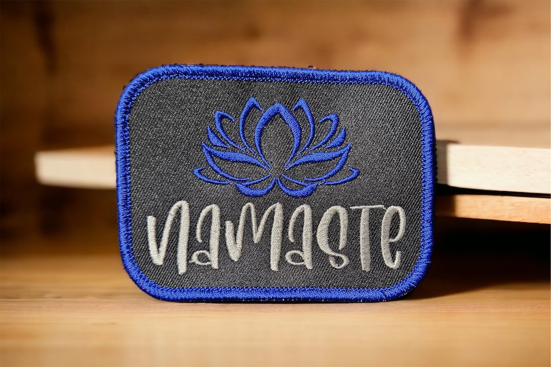 Namaste Patch, Lotus Patch, Yoga Patch, Happy Patch, Embroidered Patch ...