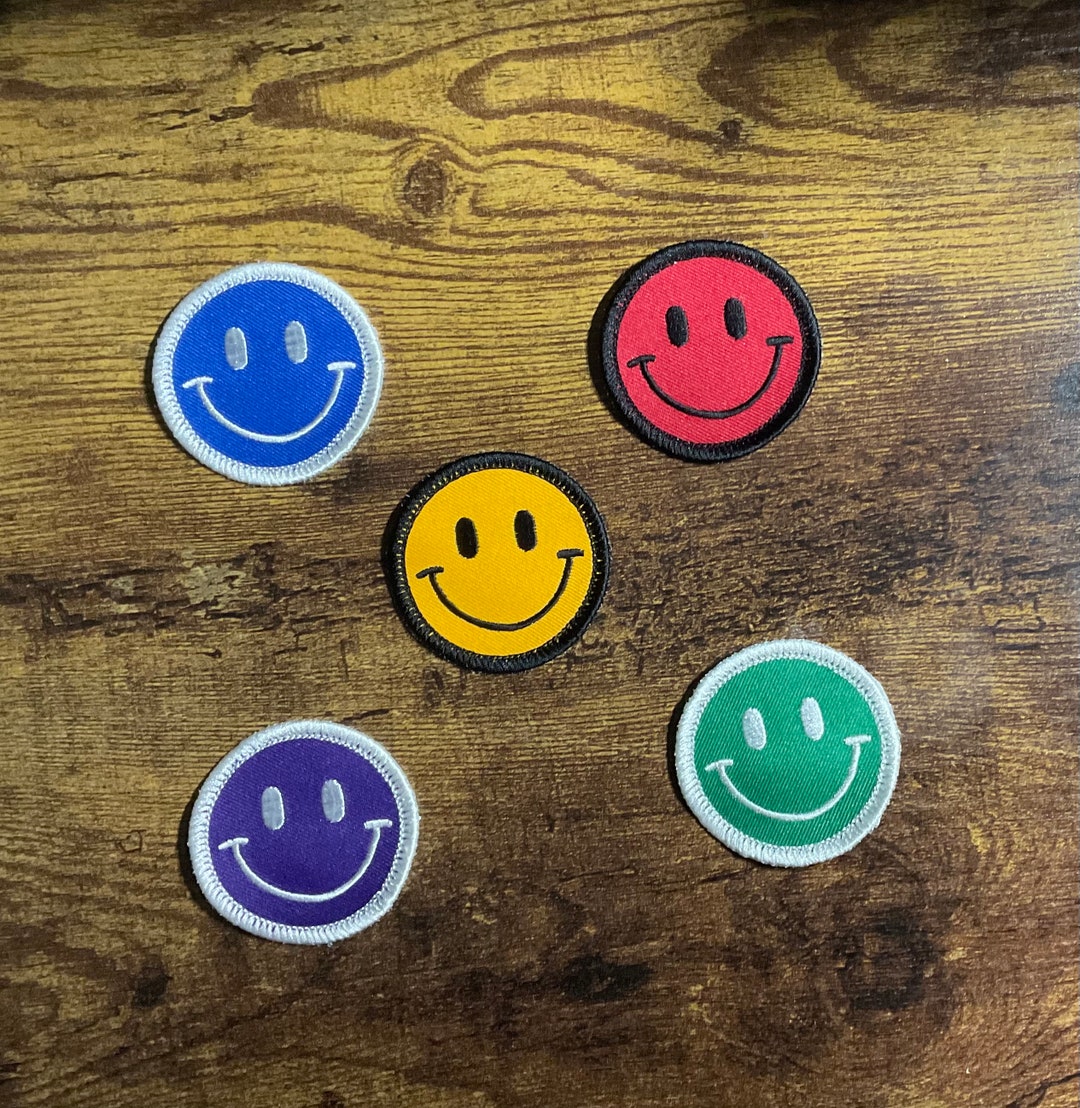 Sew-on Smiley Face Patch, Happy Patch, Don't Worry Be Happy ...