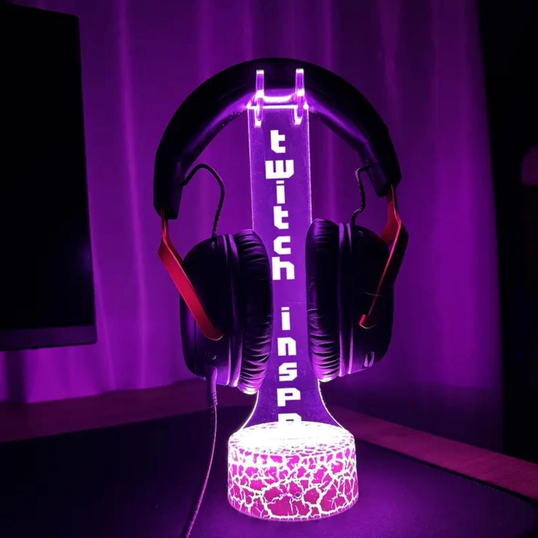 Personalized Led Headphone Stand/streamer Headset Holder Stand/gamertag ...