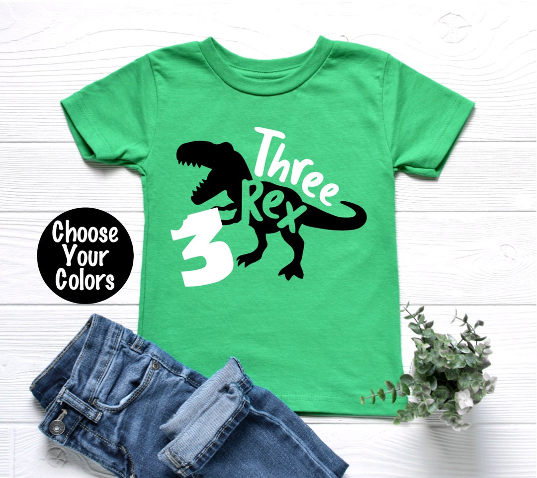Three Rex Birthday Shirt, 3 Rex Birthday Shirt, Dinosaur Birthday Shirt ...