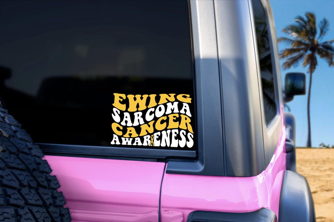 Ewing Sarcoma Cancer Awareness Sticker, Yellow Ribbon, Car Window Decal ...