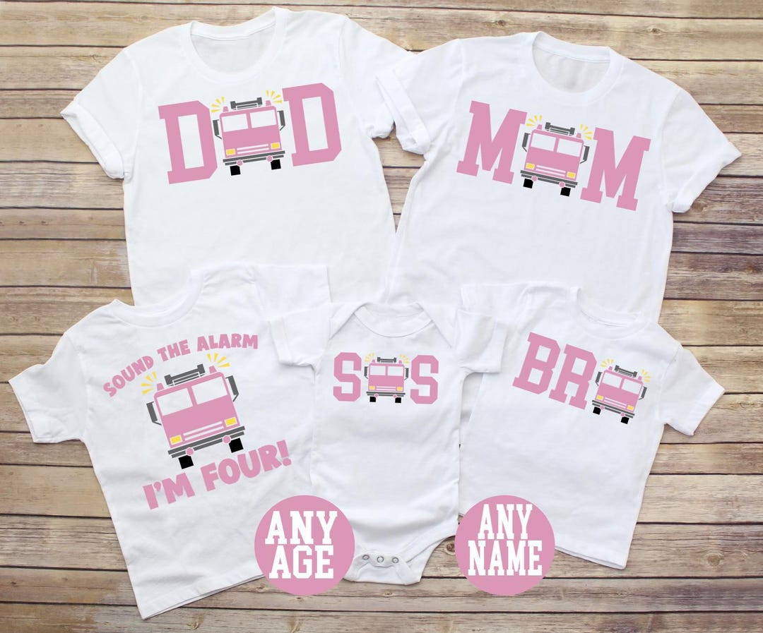 Firefighter Birthday Shirt, Firetruck Birthday Shirt, Sound the Alarm ...