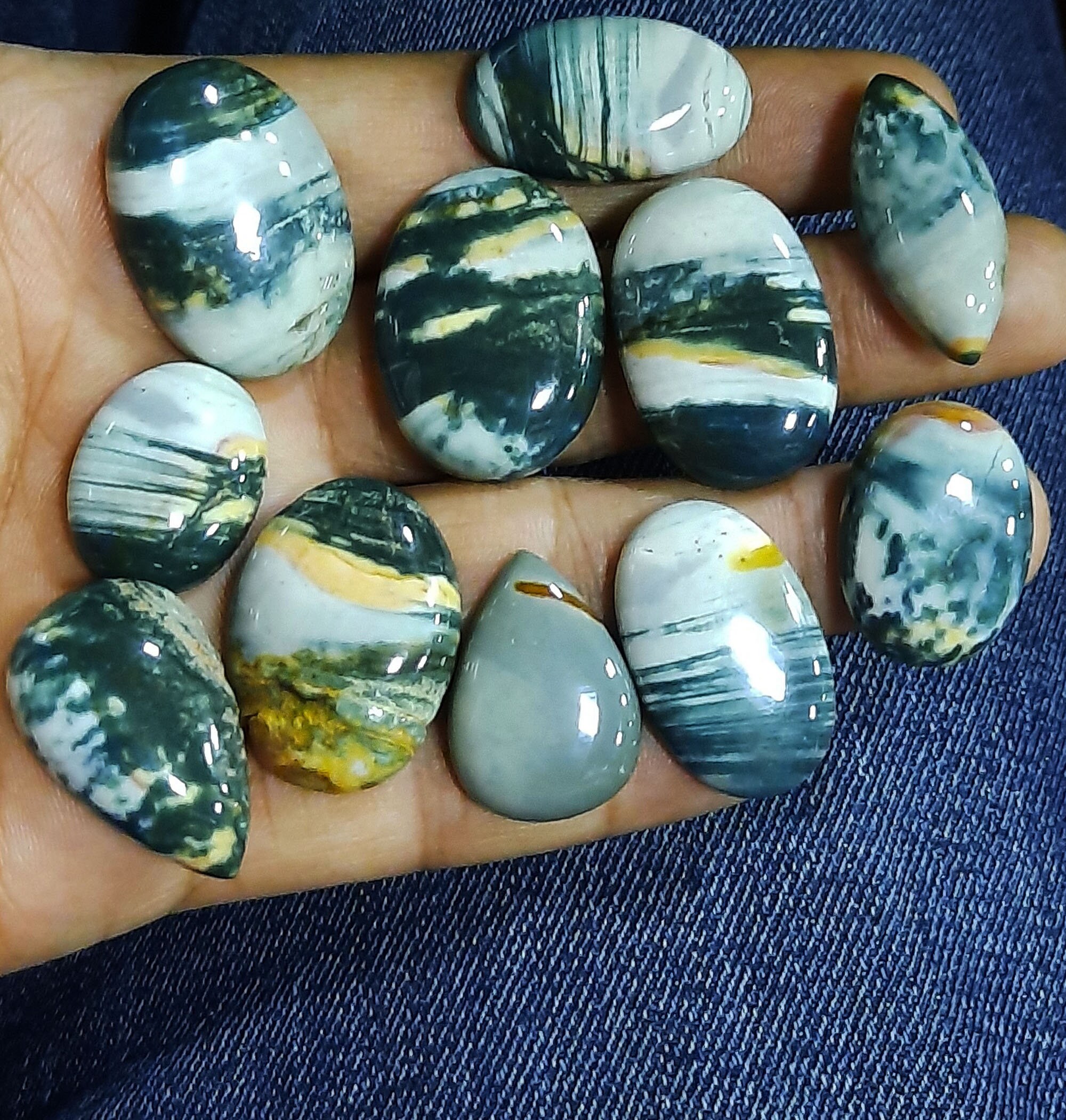 Mookaite Jasper Gemstone Lot Green and White Color Mix Shapes - Etsy Canada