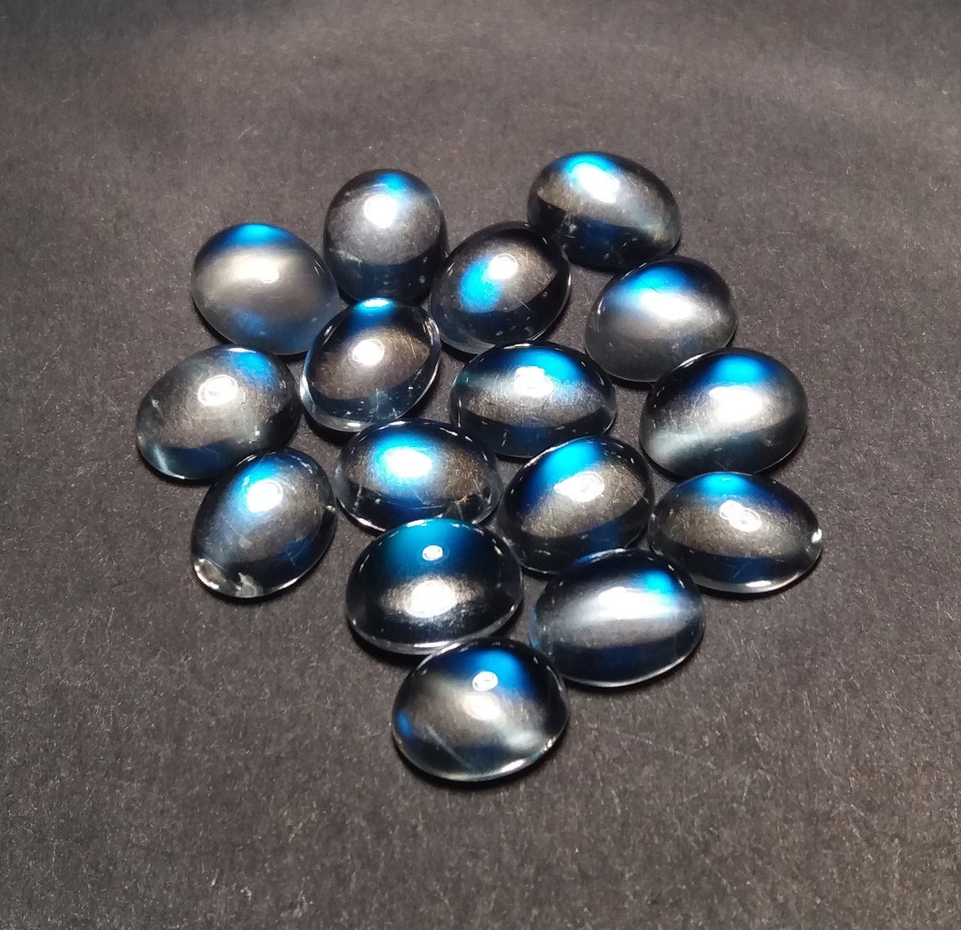 Royal Blue Moonstone 100% Natural Very Sharp Blue Sheen/flashy INDIAN ...