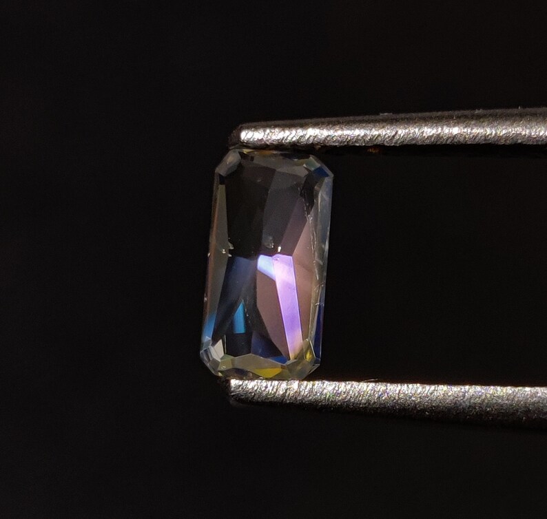 Natural Rainbow Andesine : Purple Lavender Octagon Gemstone (0.45 Carat ...