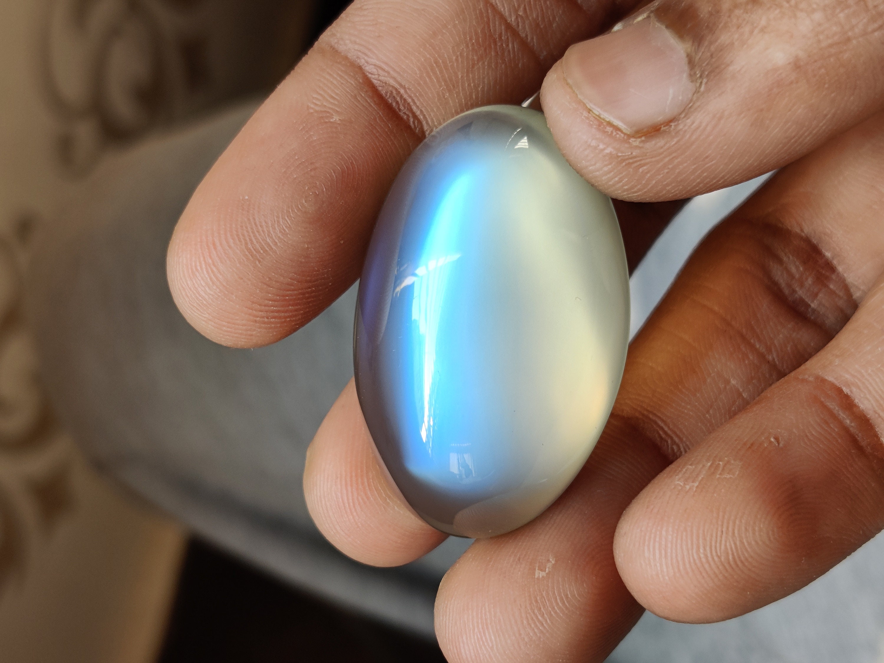 Rainbow Blue Moonstone BIGGEST SIZE Oval Extra Unique Quality Rarest ...
