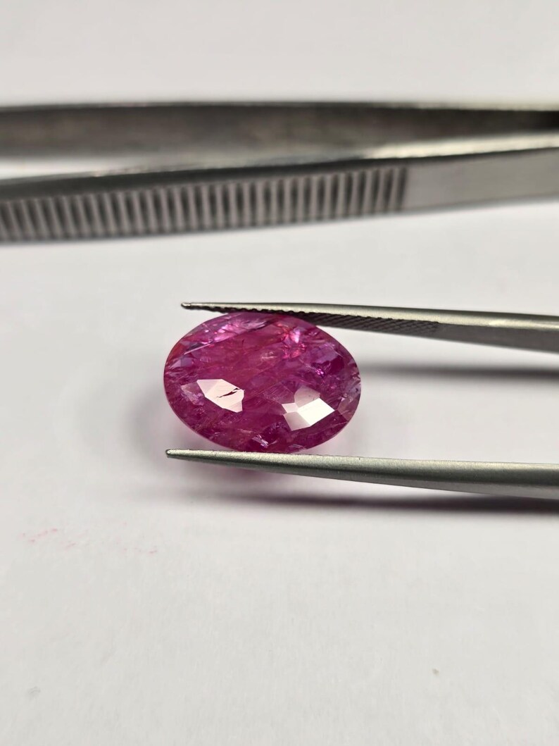 Slice Sapphire Natural 100% Red Color 5.95 Cts Oval Faceted No Heat No ...