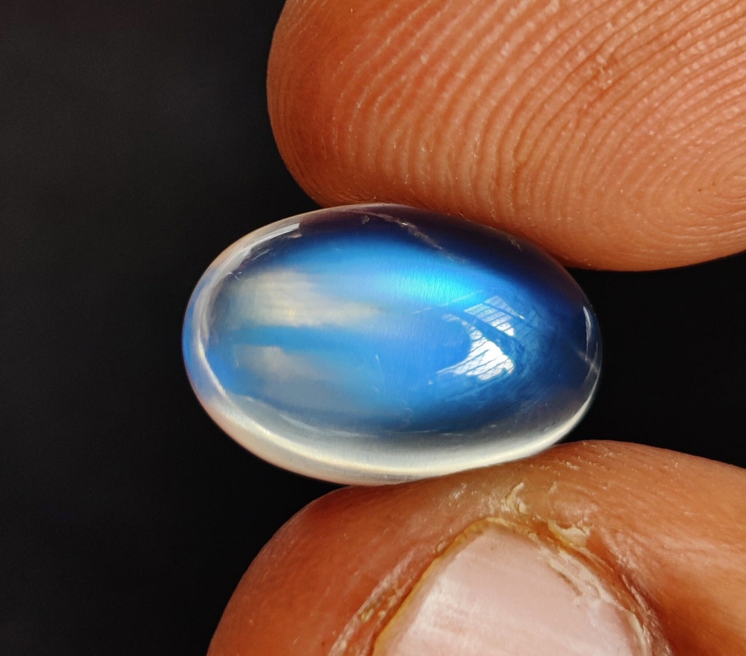 Oval Royal Blue Moonstone Cabochon, 5.73 Carat Loose Gemstone - Etsy