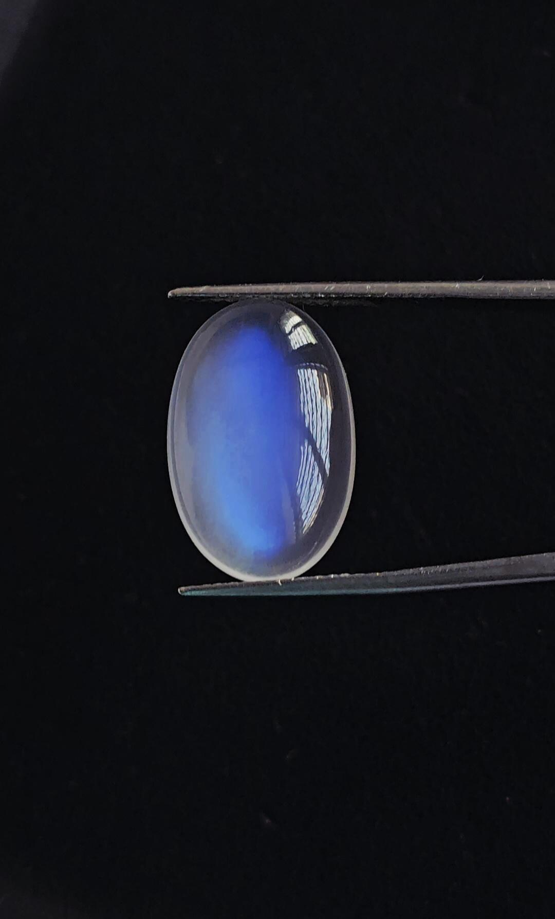 Royal Blue Fire Moonstone Natural Milky Cabochon Gemstone - 18.65x12 ...