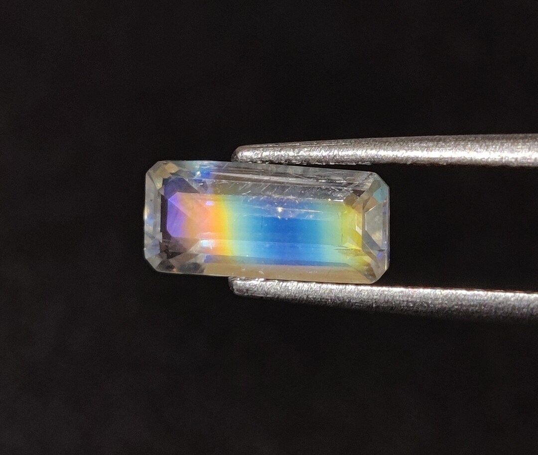 Rainbow Andesine Labradorite Gemstone: Octagon Faceted Stone, 1.30 ...