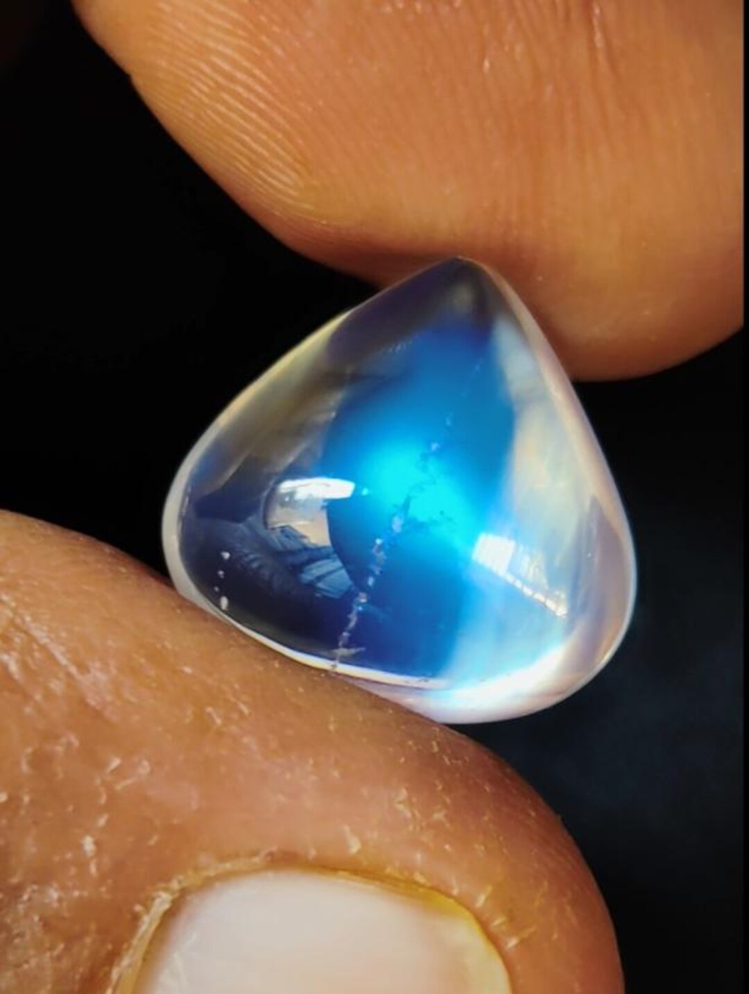 Royal Blue Moonstone Rainbow Sharp Blue Sheen/ Flashy Moonstone for ...
