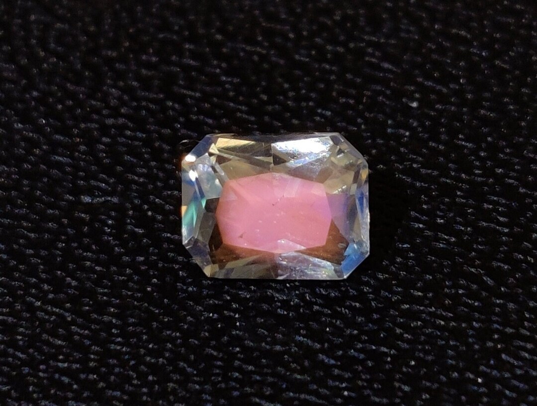 Rainbow Andesine Labradorite: Pink Octagon Cut Gemstone (0.38 Carats ...