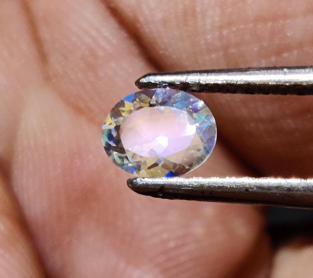Rainbow Andesine ( Labradorite ) Pink Color Fire Unique Stone Oval ...
