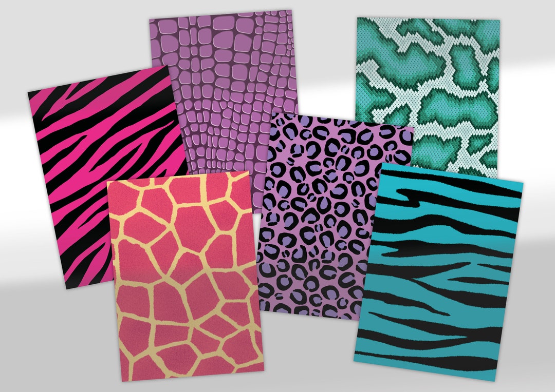 Bright Animal Print Postcards | A6 Mini Print Set | Leopard Print ...