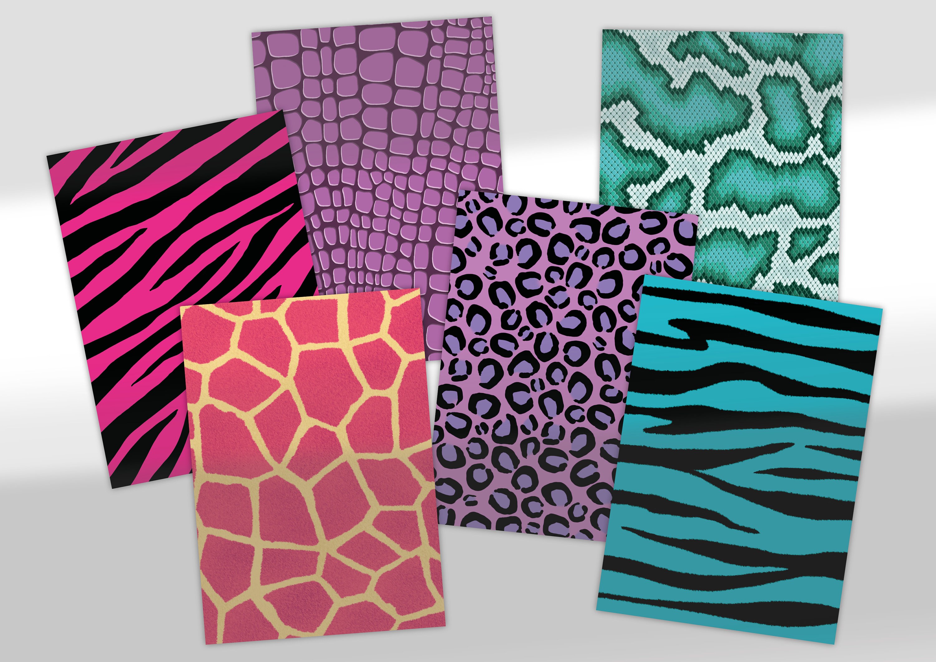 Bright Animal Print Postcards A6 Mini Print Set Leopard Print Postcard ...