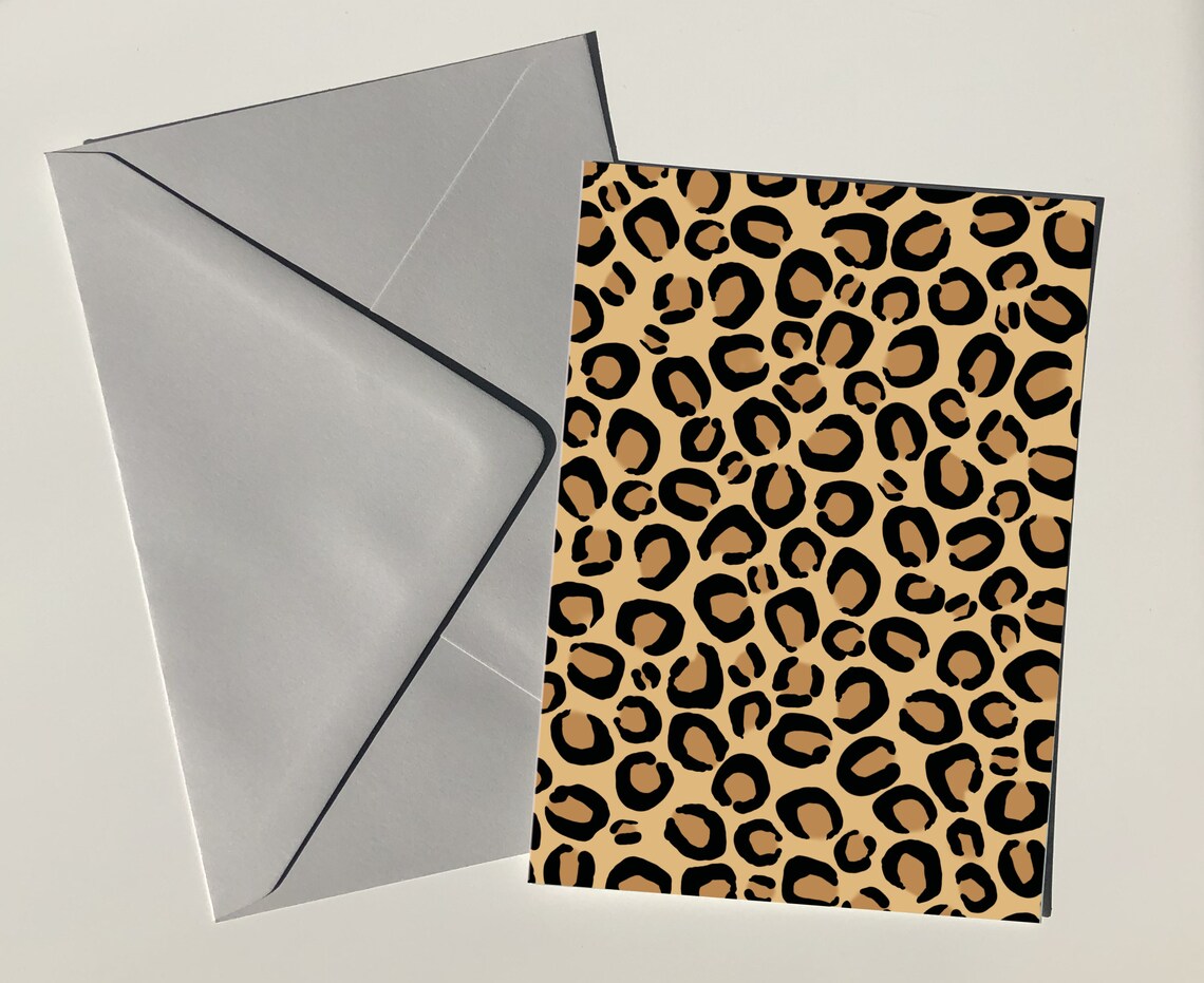 Leopard Print Postcard and Envelope | Animal Pattern Postcard | A6 ...