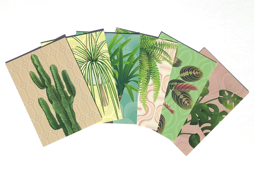 Botanical Postcards Plant Postcards House Plant Mini Prints Monstera - Etsy
