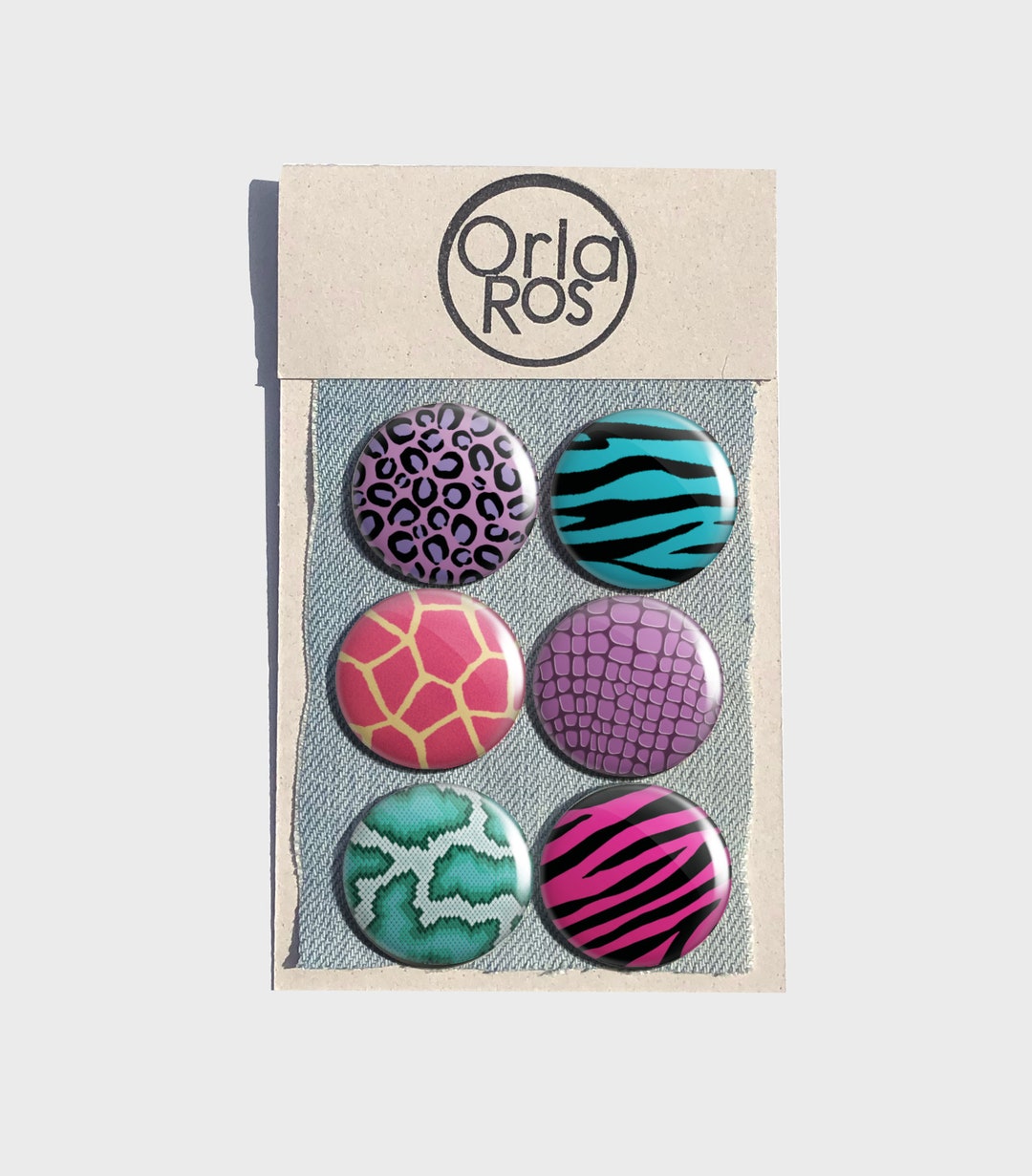 Animal Print Badges Leopard Print Badge Set of 6 Badges - Etsy