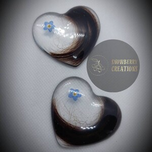 Memorial Heart Containing Hair and Forget Me Not, Pet Hair, Keepsake ...