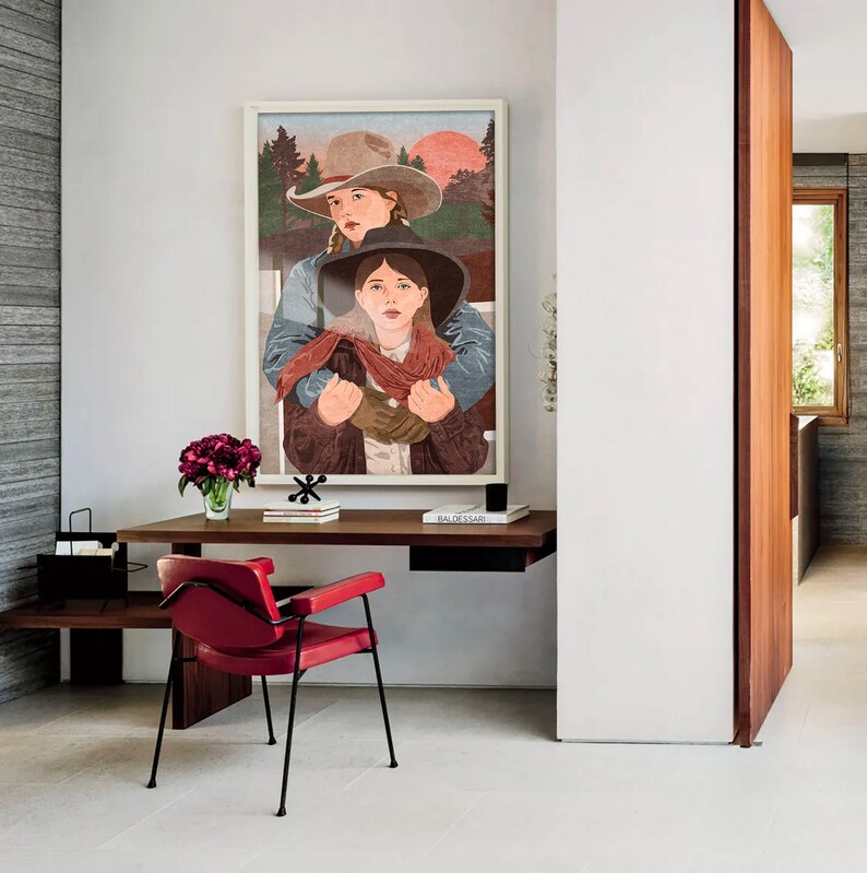 Boho Western Sisters Digital Wall Art, Western Wall Decor, Western Home ...