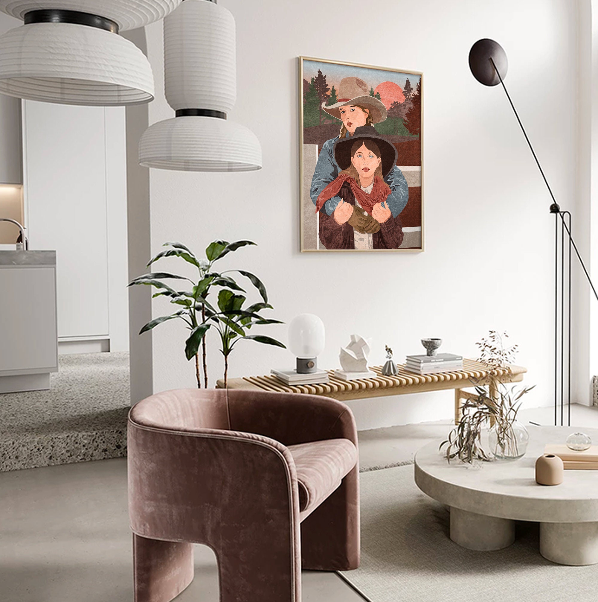 Boho Western Sisters Digital Wall Art Western Wall Decor - Etsy