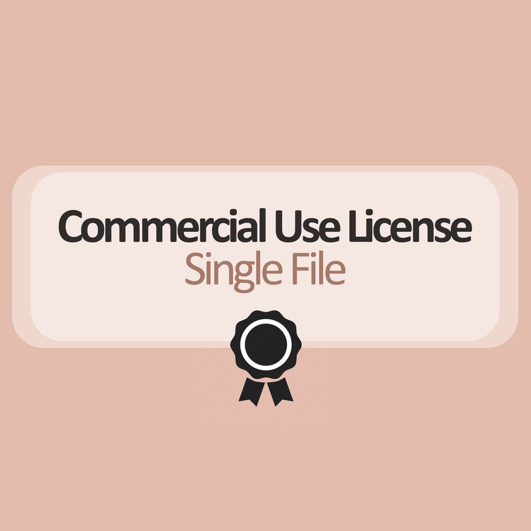 BASIC COMMERCIAL LICENSE for One Digital Product Design Artwork Graphic ...