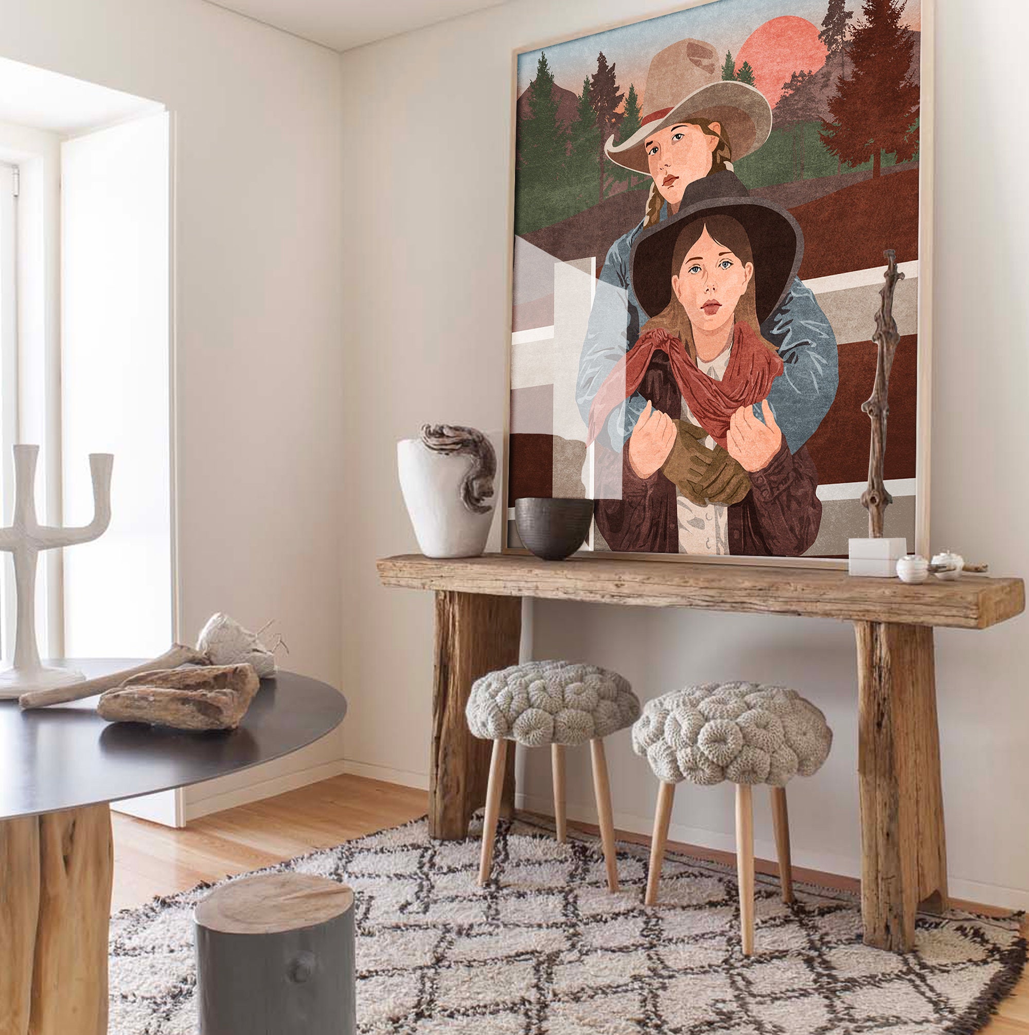 Boho Western Sisters Digital Wall Art Western Wall Decor - Etsy