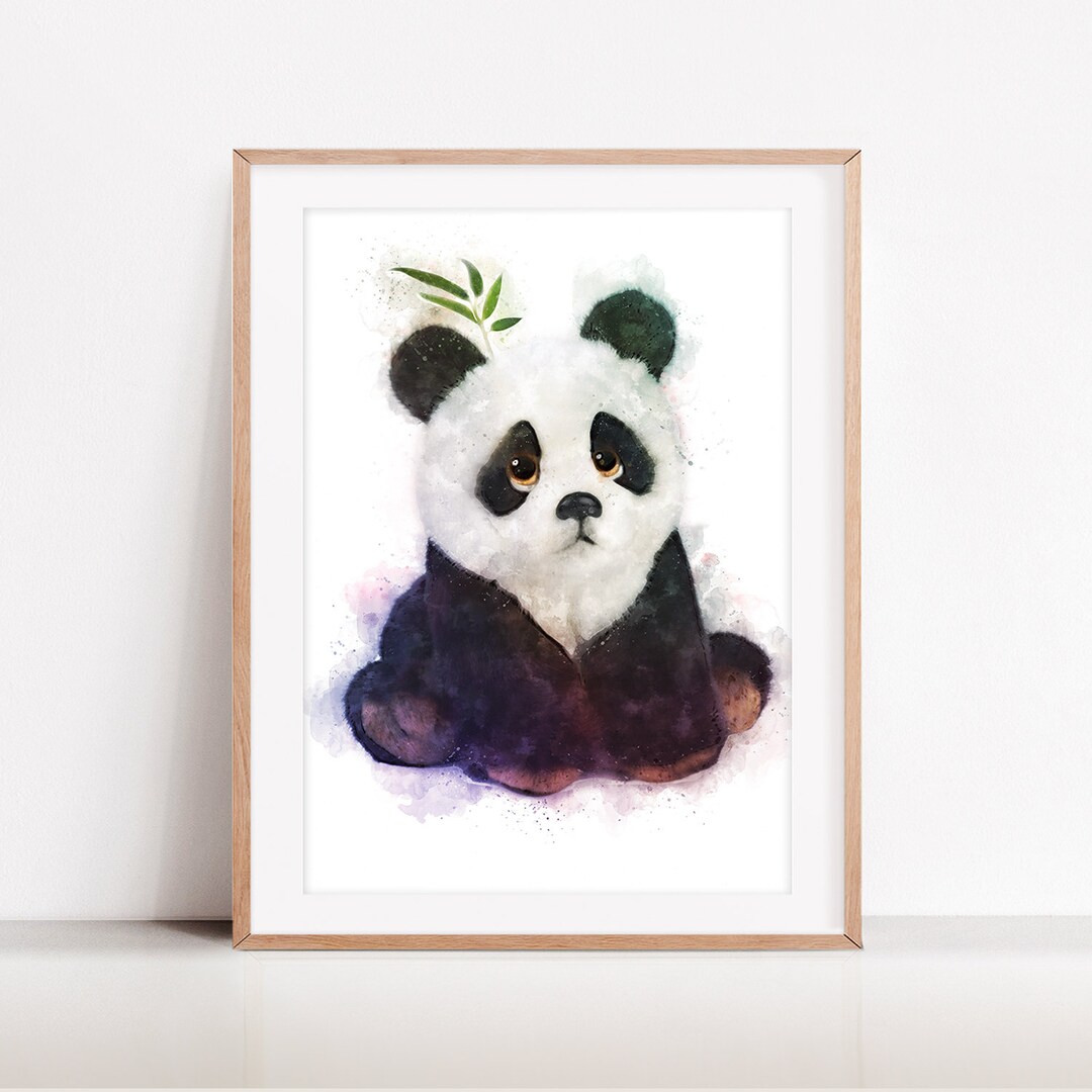 Baby Panda Poster, Nursery Animal Wall Art, Baby Animal Printable Wall ...