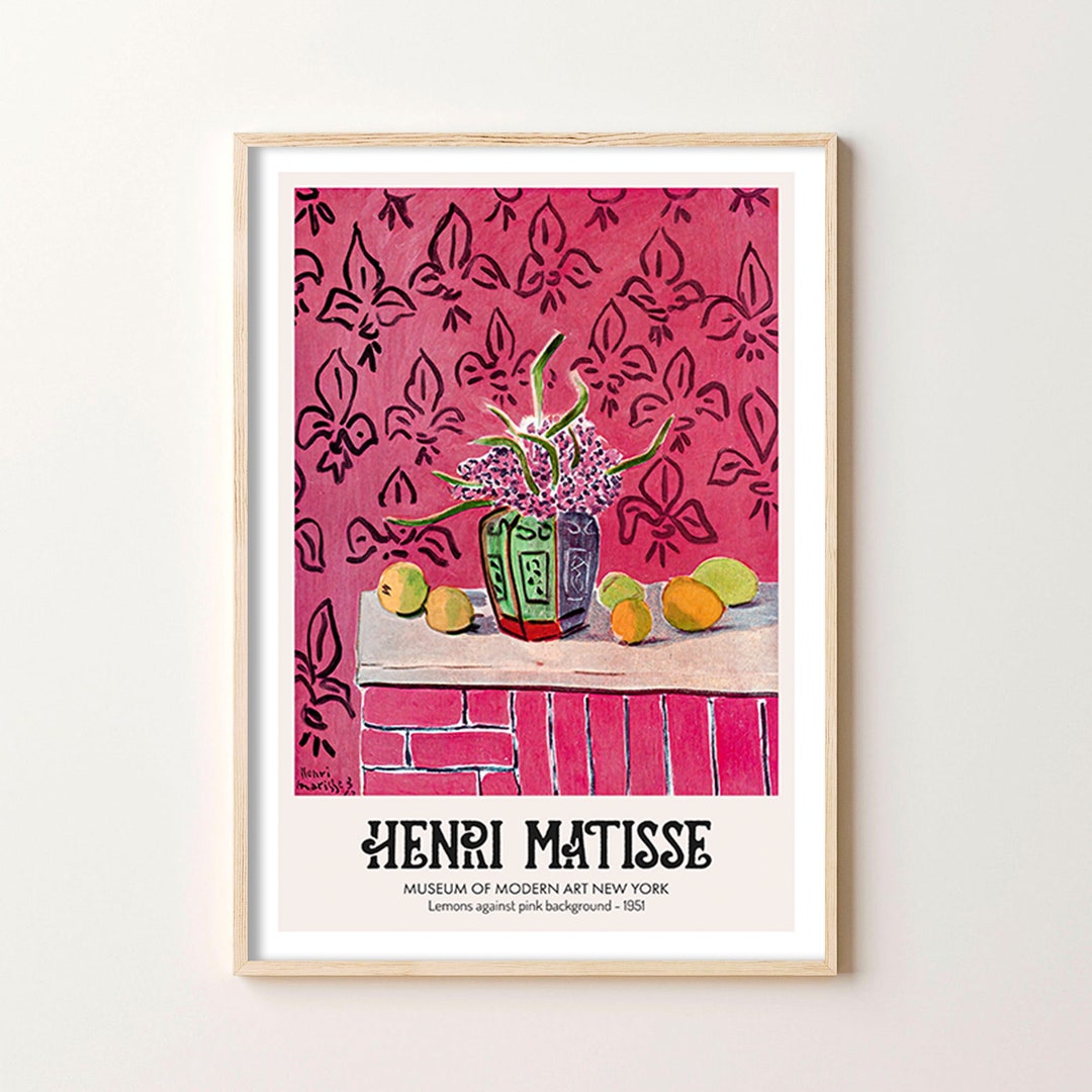 Henri Matisse Lemons Against Pink Background, Matisse Art Print ...