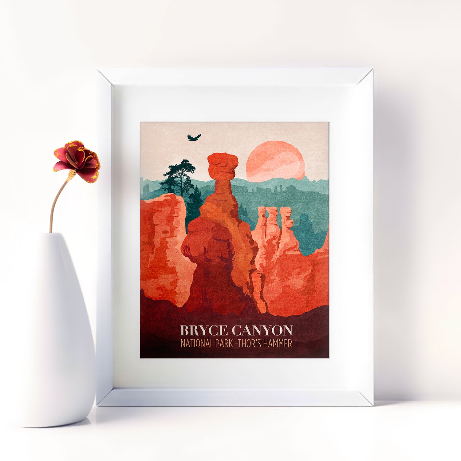 Bryce Canyon National Park Travel Poster Minimalist Art | Etsy