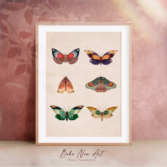 Boho Butterfly Print. Butterflies Poster. Vintage Butterfly | Etsy