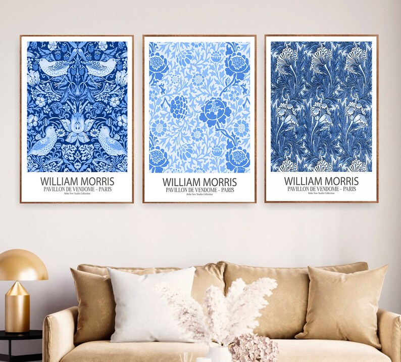 Blue Botanical William Morris Print Exhibition Poster Blue - Etsy