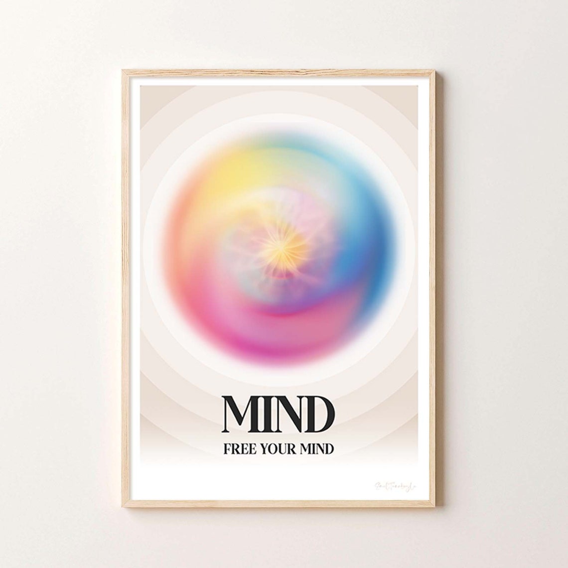 Mind Body Soul Spirit Print Set. Manifestation Energy Gradient ...