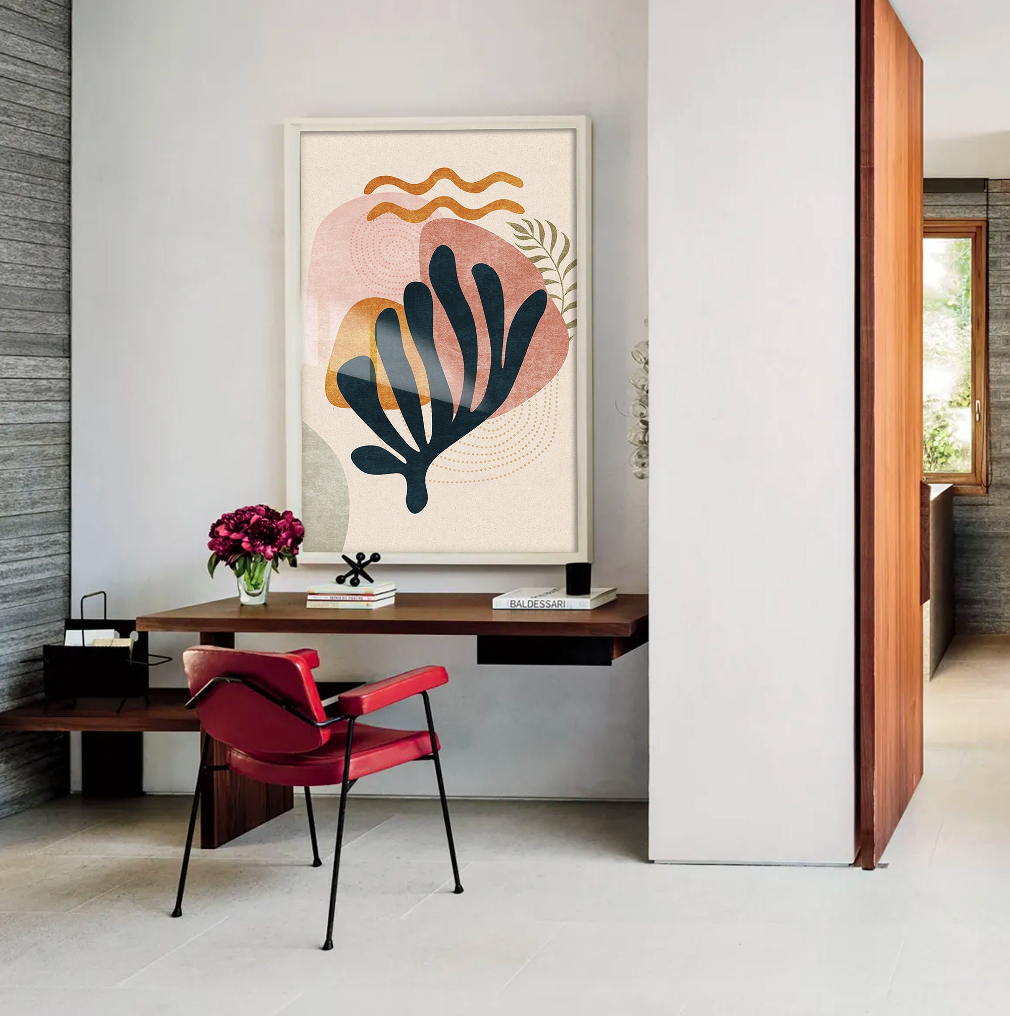 Abstract Wall Decor Living Room Modern Set of 2 Prints | Etsy