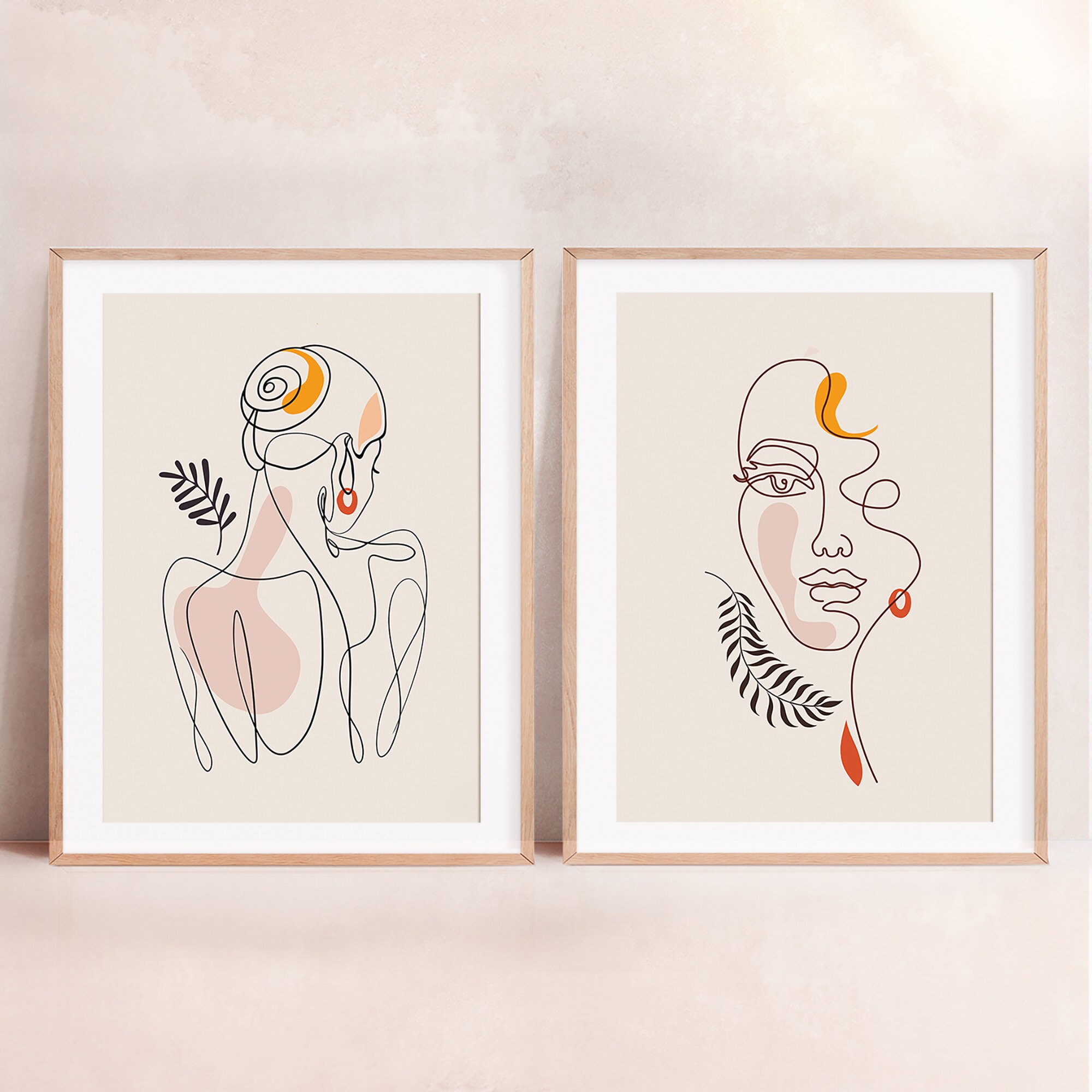 Female Line Drawing, Modern Minimalist Classy Elegant Abstract Art, One ...