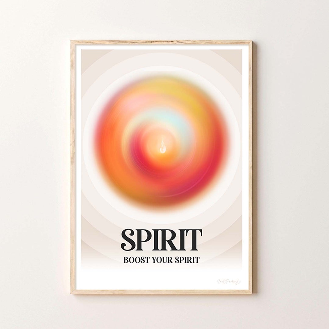 SPIRIT Spiritual Aura Print Art. Manifestation Energy Gradient ...