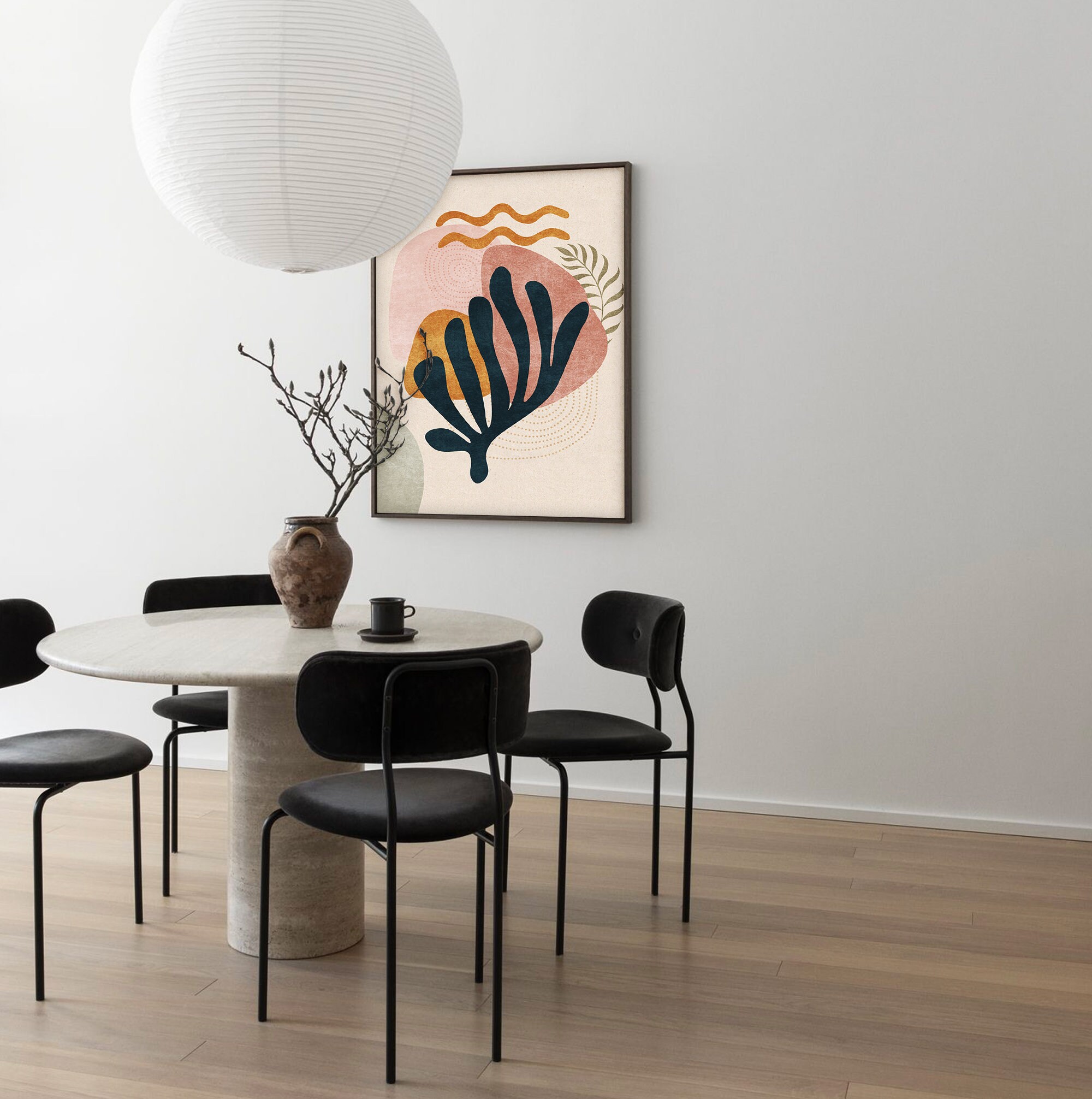 Abstract Wall Decor Living Room Modern Set of 2 Prints, Minimalist Wall ...