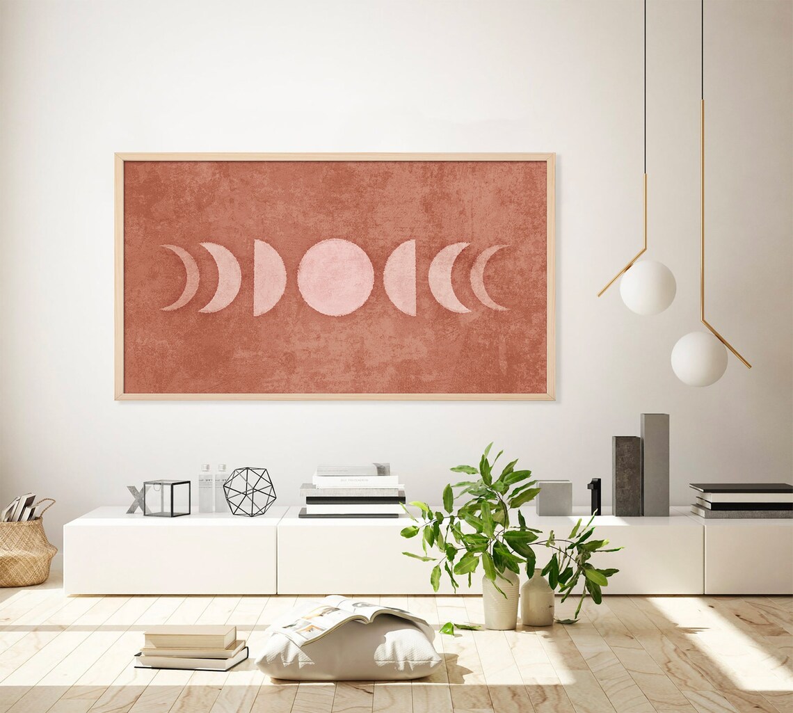 4K Frame TV Art Moon Wall Decor Moon Phases Wall Art Moon - Etsy