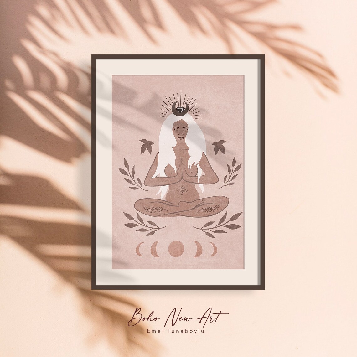 Earth Goddess Digital Printable Poster Boho Meditation Art - Etsy