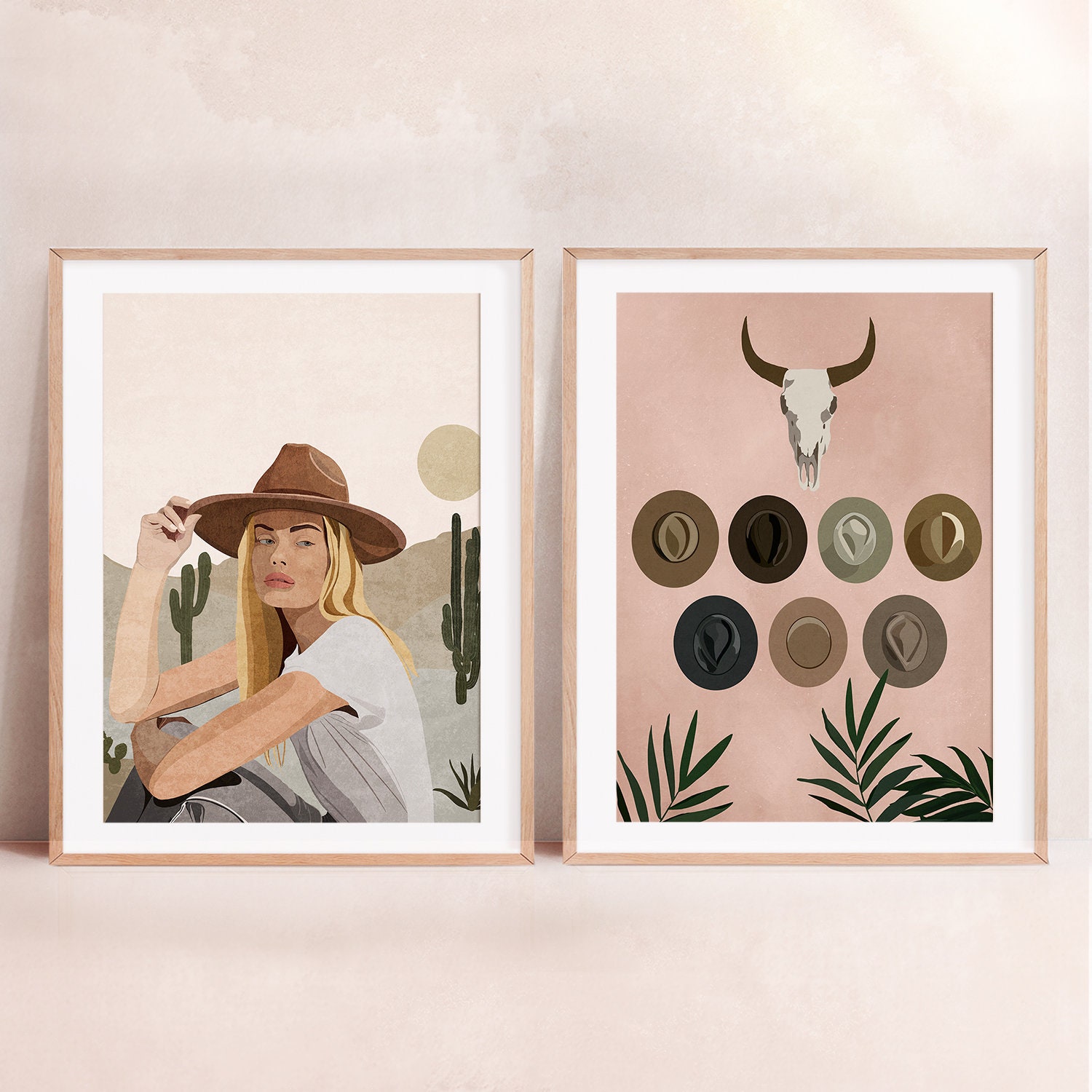 Set of 2 Western Wall Art Western Boho Cowgirl Poster - Etsy