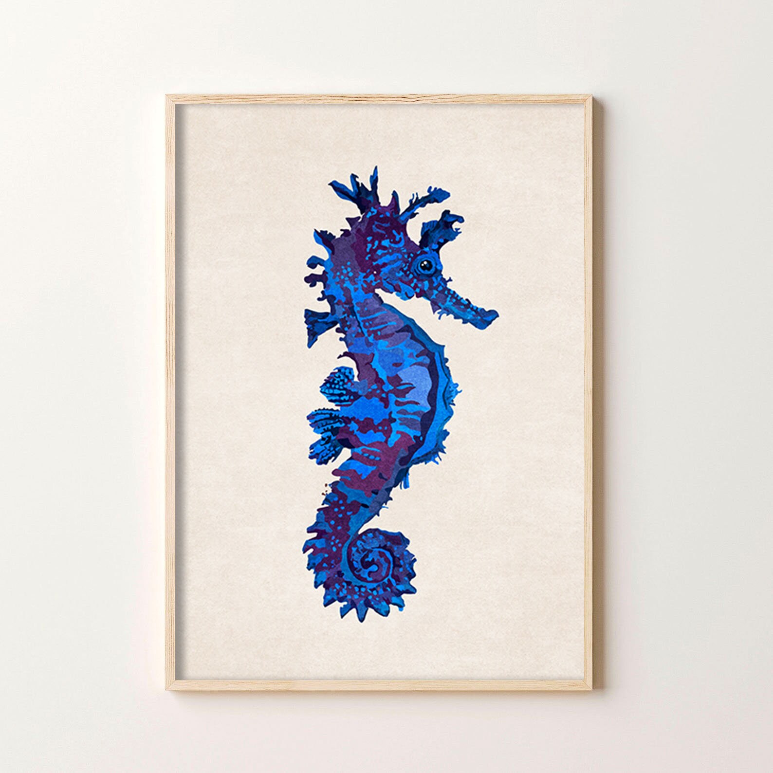 Seahorse Art Print, Printable Seahorse, Digital Seahorse, Nautical ...