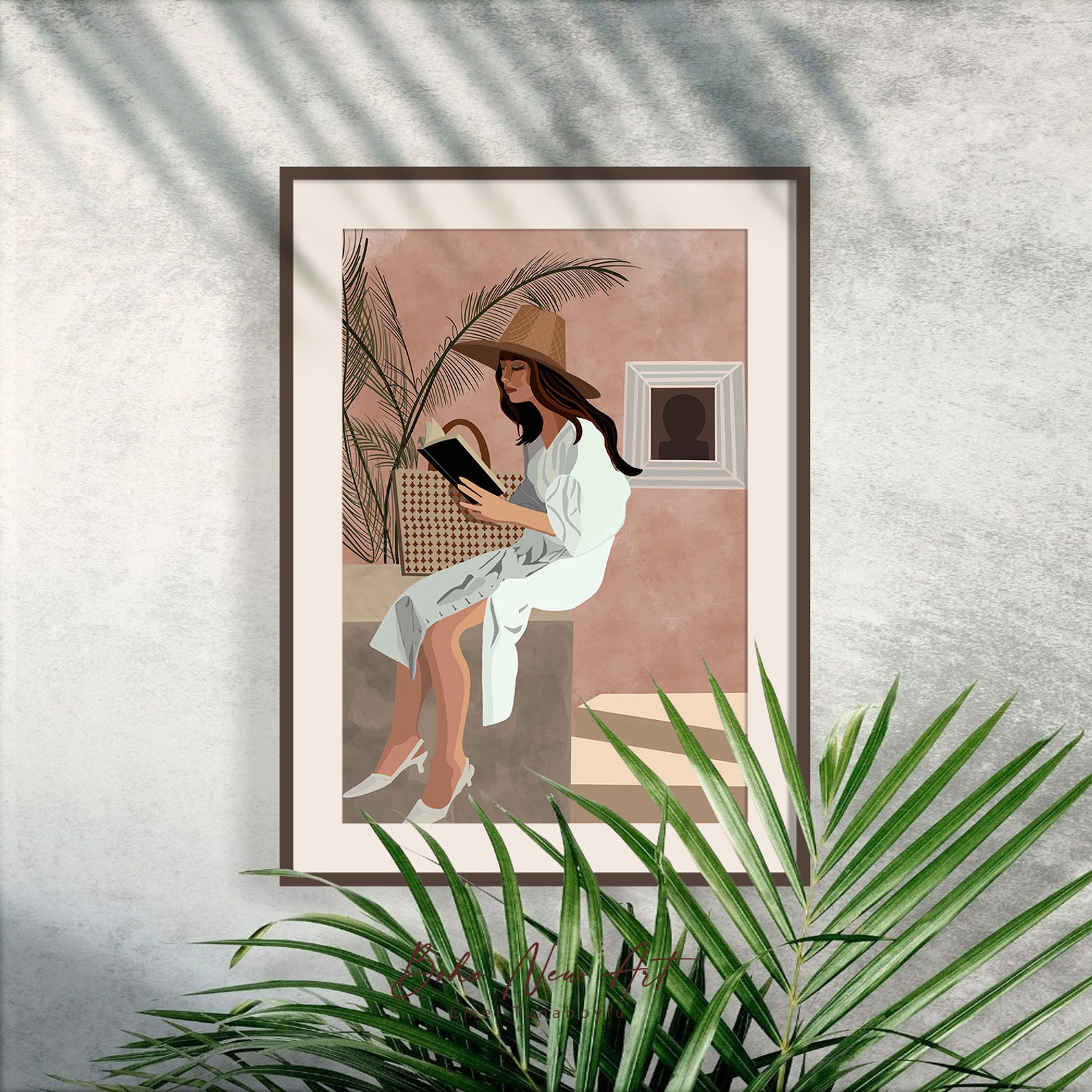 Boho Woman Reading Book Print Art. Modern Woman Poster. Smart | Etsy