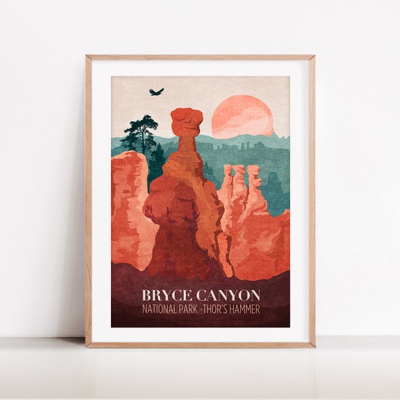 Bryce Canyon National Park Travel Poster Minimalist Art | Etsy