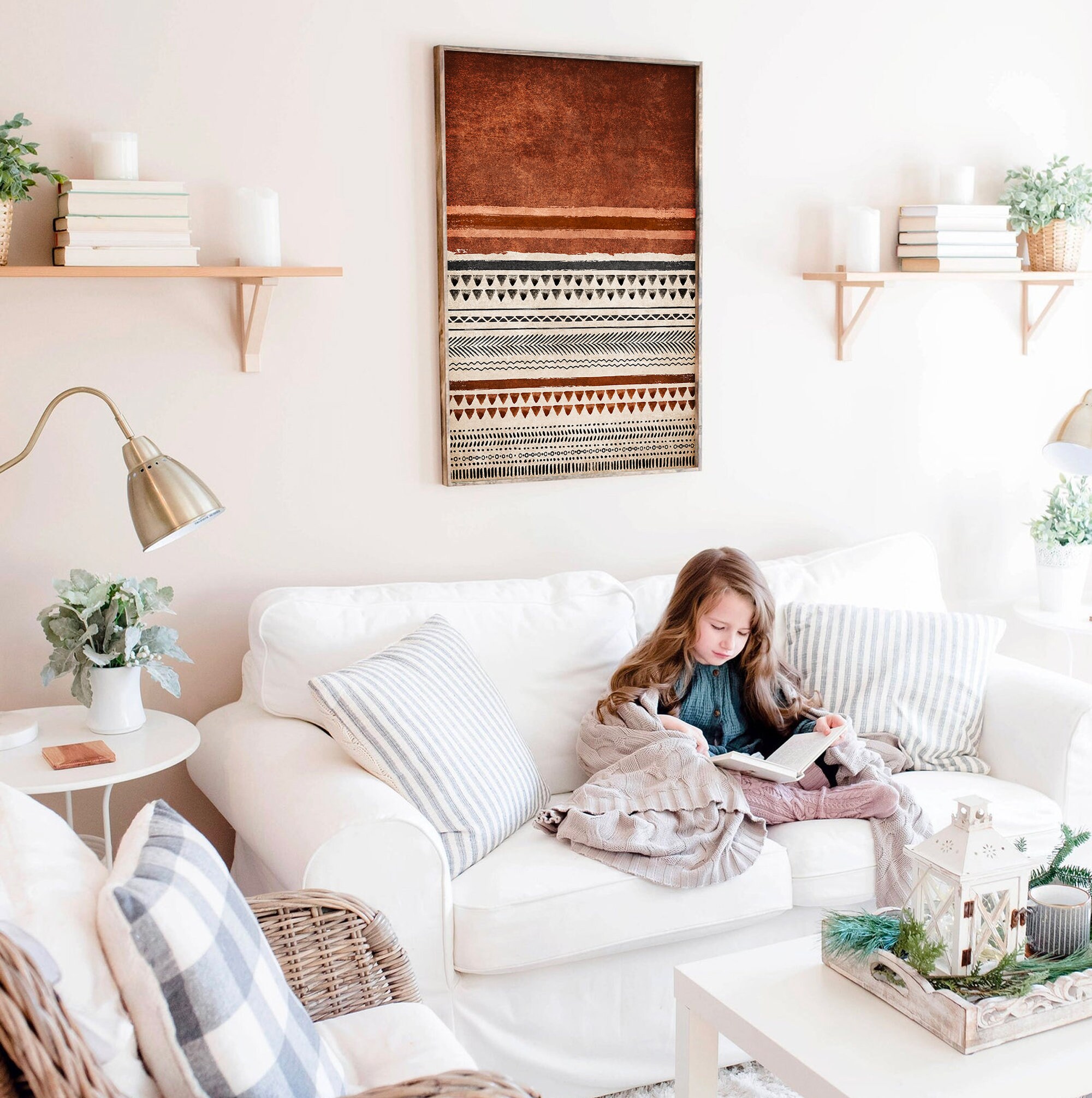 Abstract Art Print Set of 2, Living Room Wall Art, Neutral Digital ...