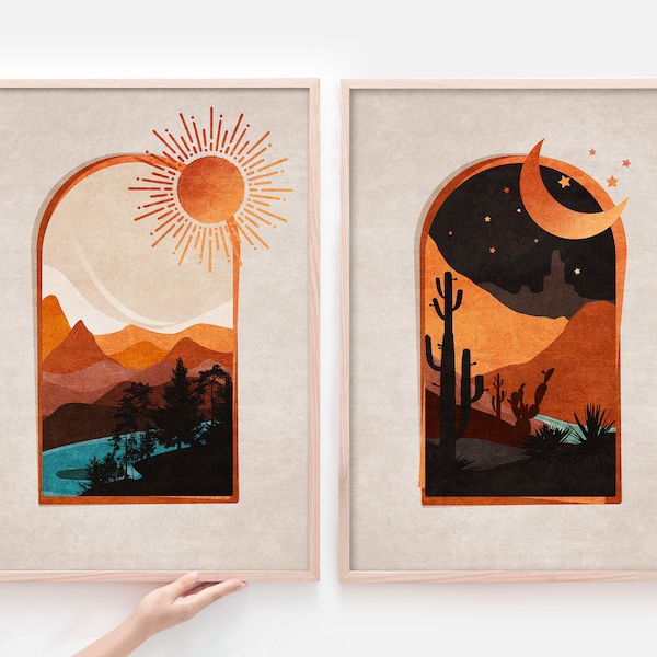 Sun and Moon Poster - Etsy